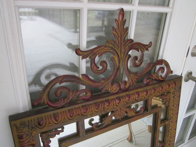 Antique French Decorative Wall Mirror Beveled Metal Frame Shipping is ...