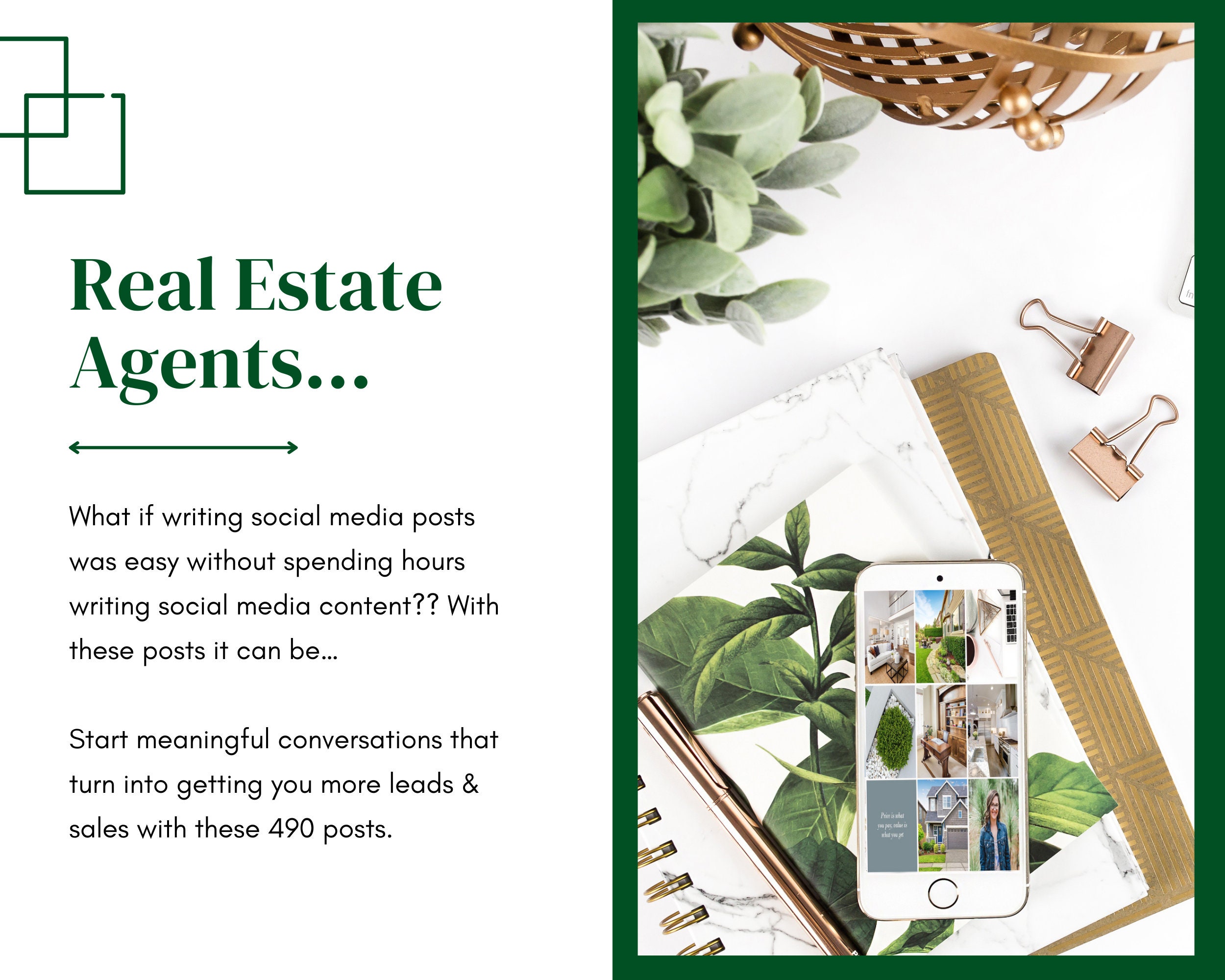 490 Real Estate Agent Social Media Posts L EDITABLE Instagram - Etsy