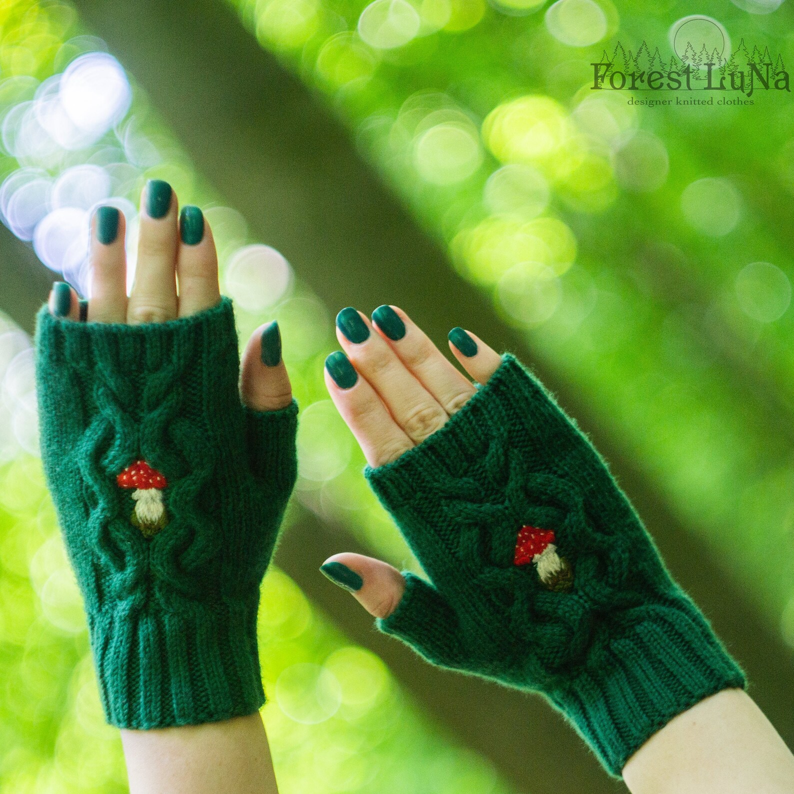 Knitted Woolen Mitts With Hand Embroidery. Pre-order. Autumn | Etsy