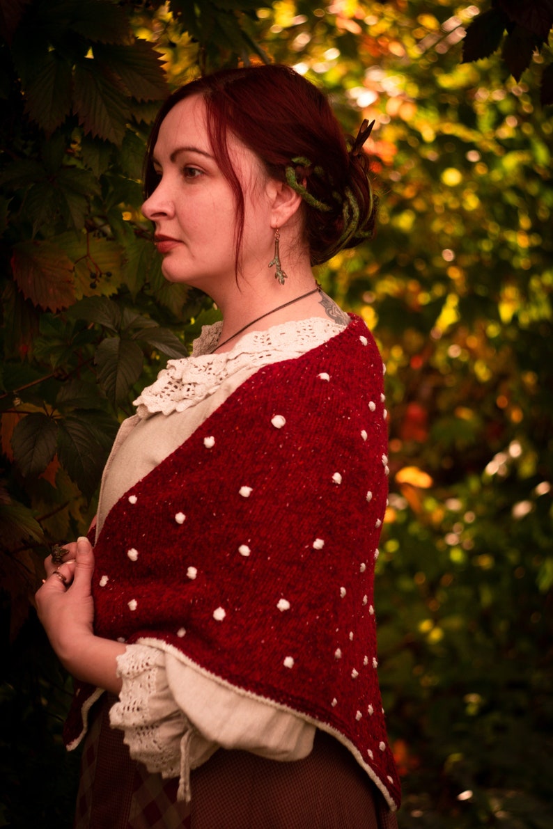 Amanita Triangular Woodland Knitted Shawl. Magical Witch Cape. Caring ...