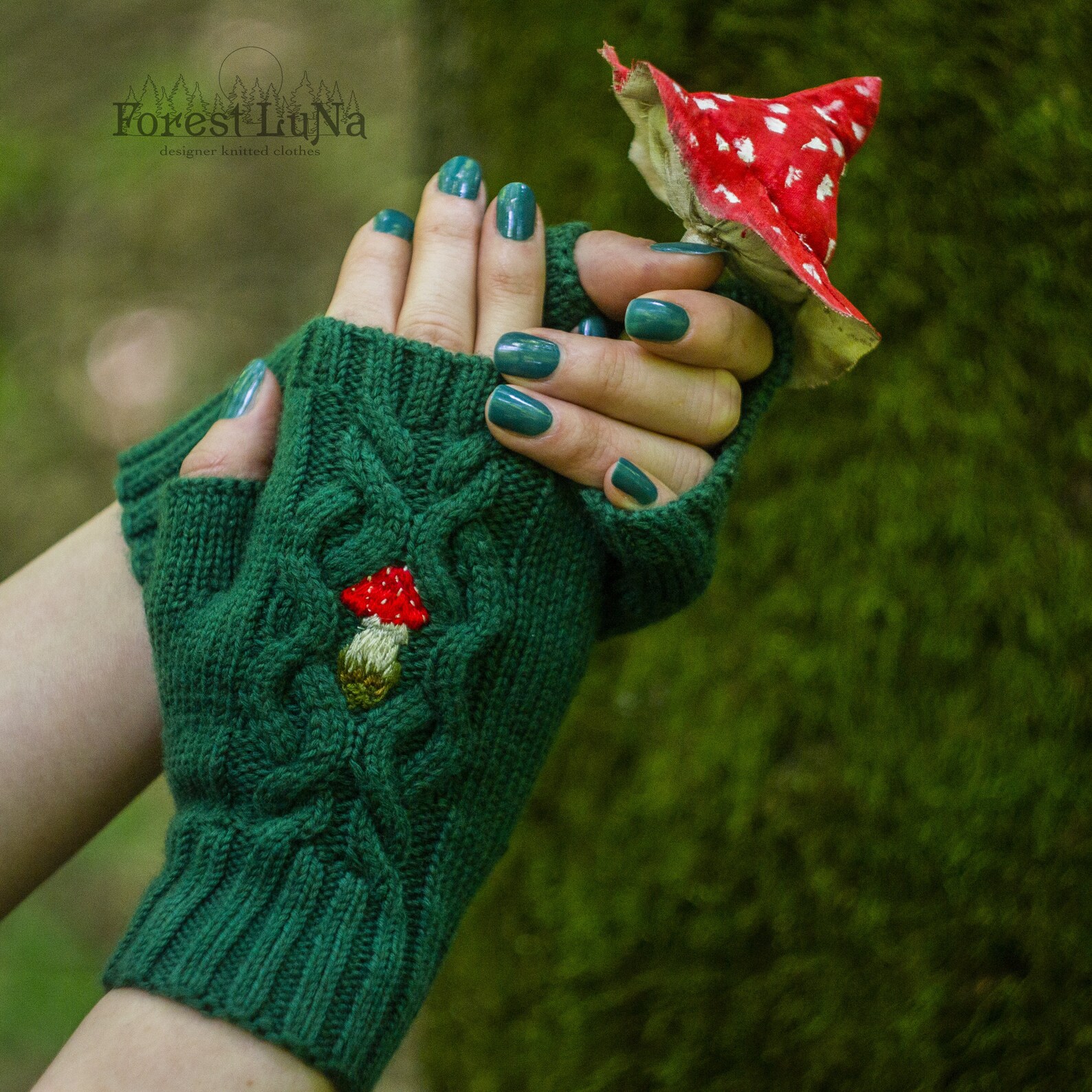 Knitted Woolen Mitts With Hand Embroidery. Pre-order. Autumn - Etsy