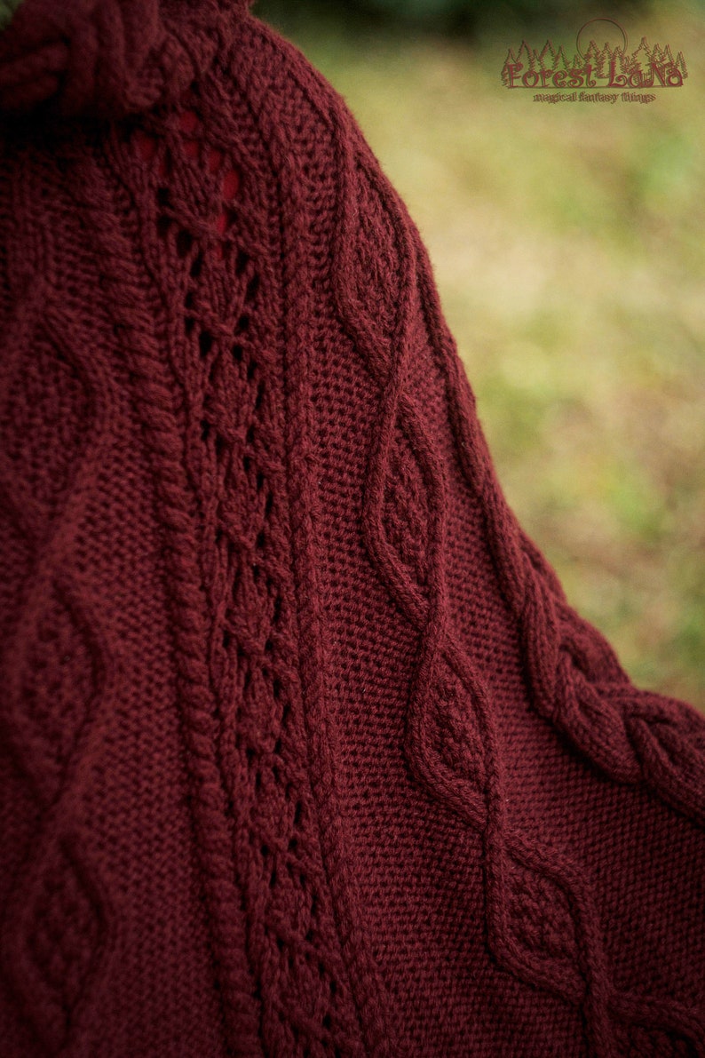 Knitted Medieval Cape. Forest Witch's Cloak. Druid's - Etsy
