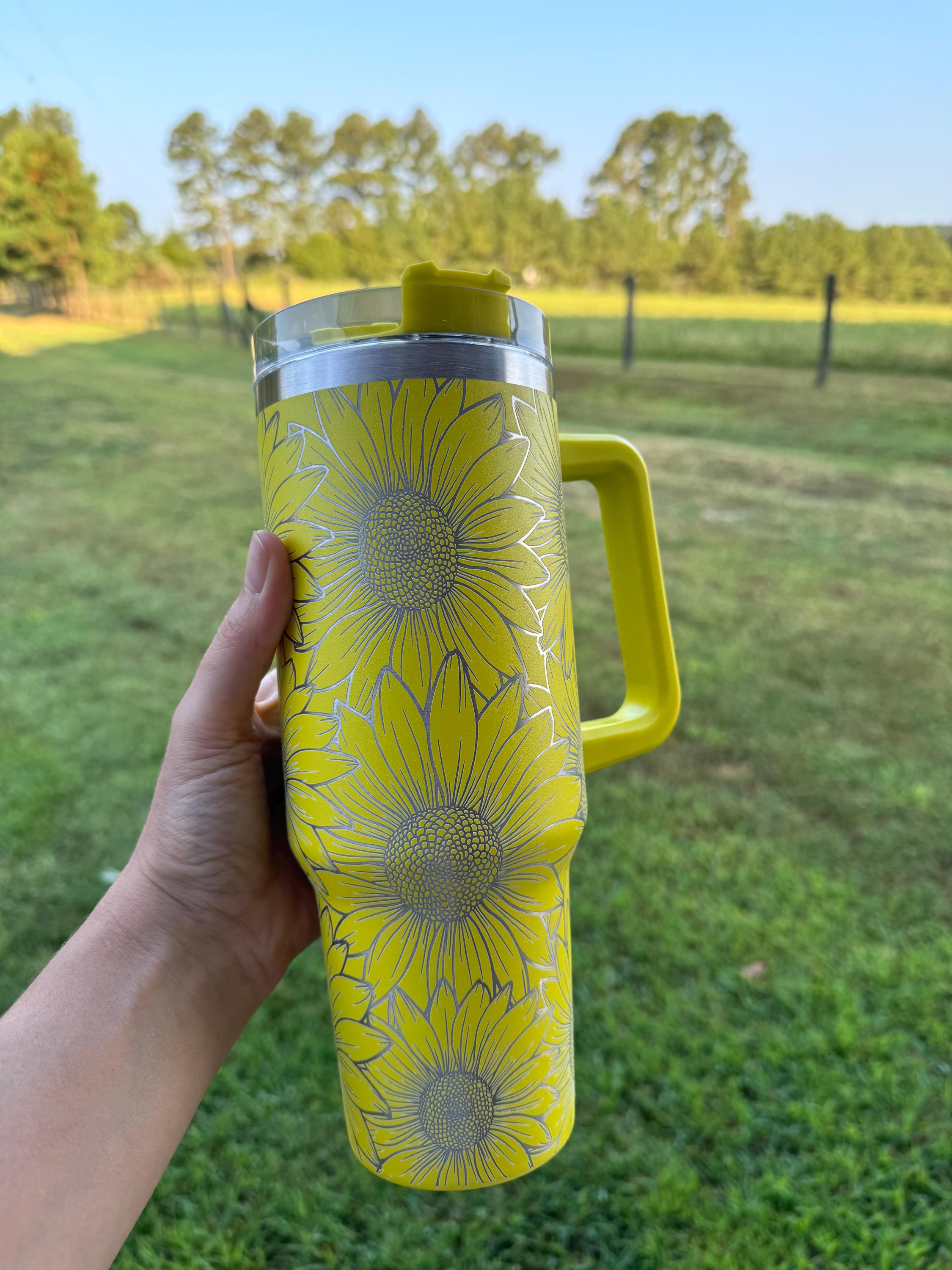 Sunflower Seamless Laser File Wrap Design for 40oz Tumbler, Sunflower ...
