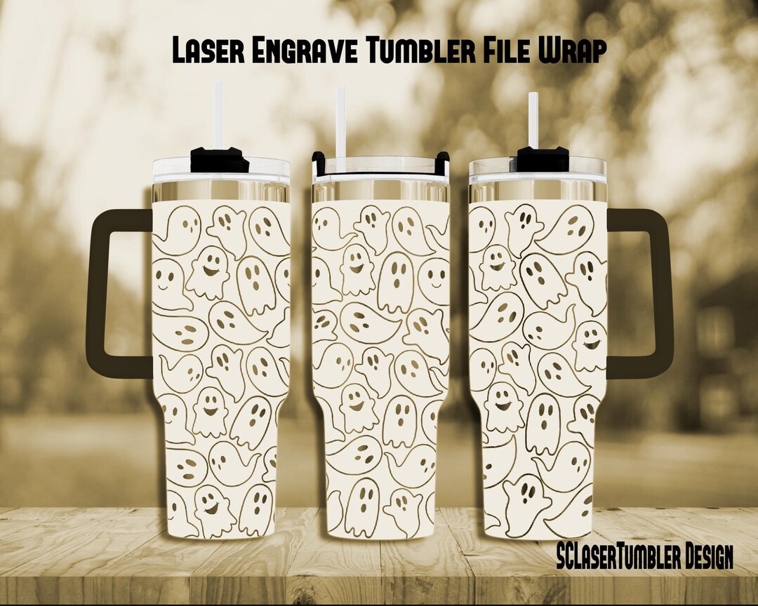 Ghost Laser Engraved Full Wrap Digital Download Design for 40oz ...