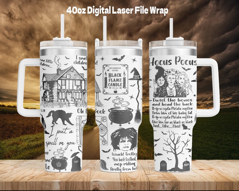 Hocus Pocus 40oz Digital Laser File Wrap - Etsy
