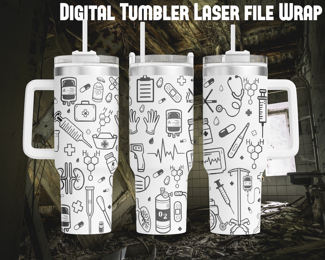 Nurse Laser Engraved Full Wrap Design for 40oz Tumbler, Nurse Laser ...