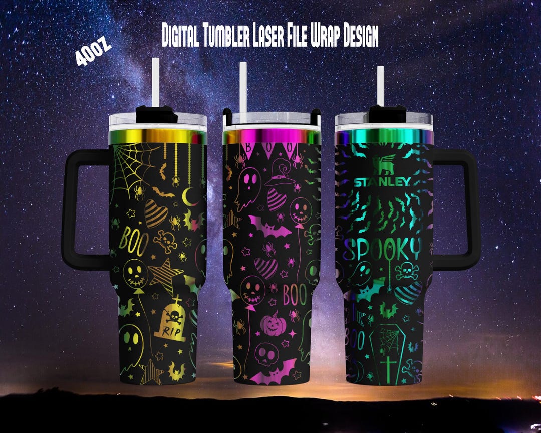 Halloween Laser Engrave Full Wrap Download Design for 40oz Tumblers ...