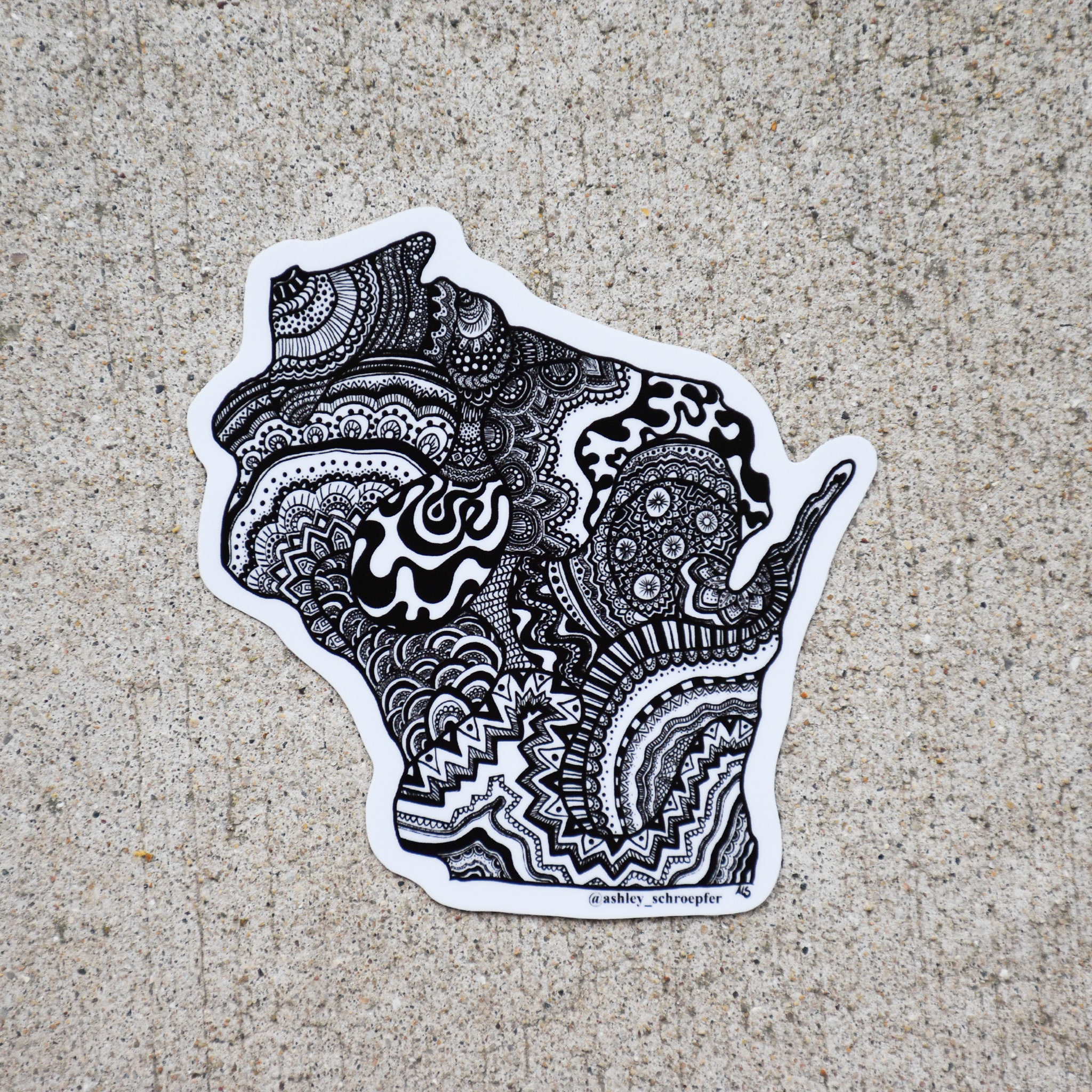 Wisconsin Zentangle Sticker - Etsy
