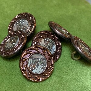 Antique Victorian Picture Buttons Single Button or Set of 6 Bird and ...