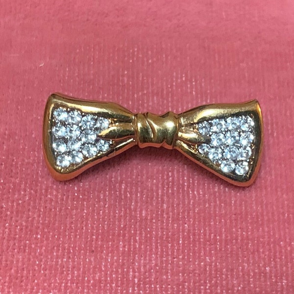 Rhinestone Bow Pin - Etsy