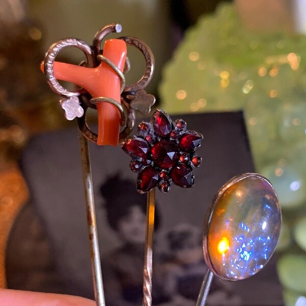 Garnet Stick Pin - Etsy
