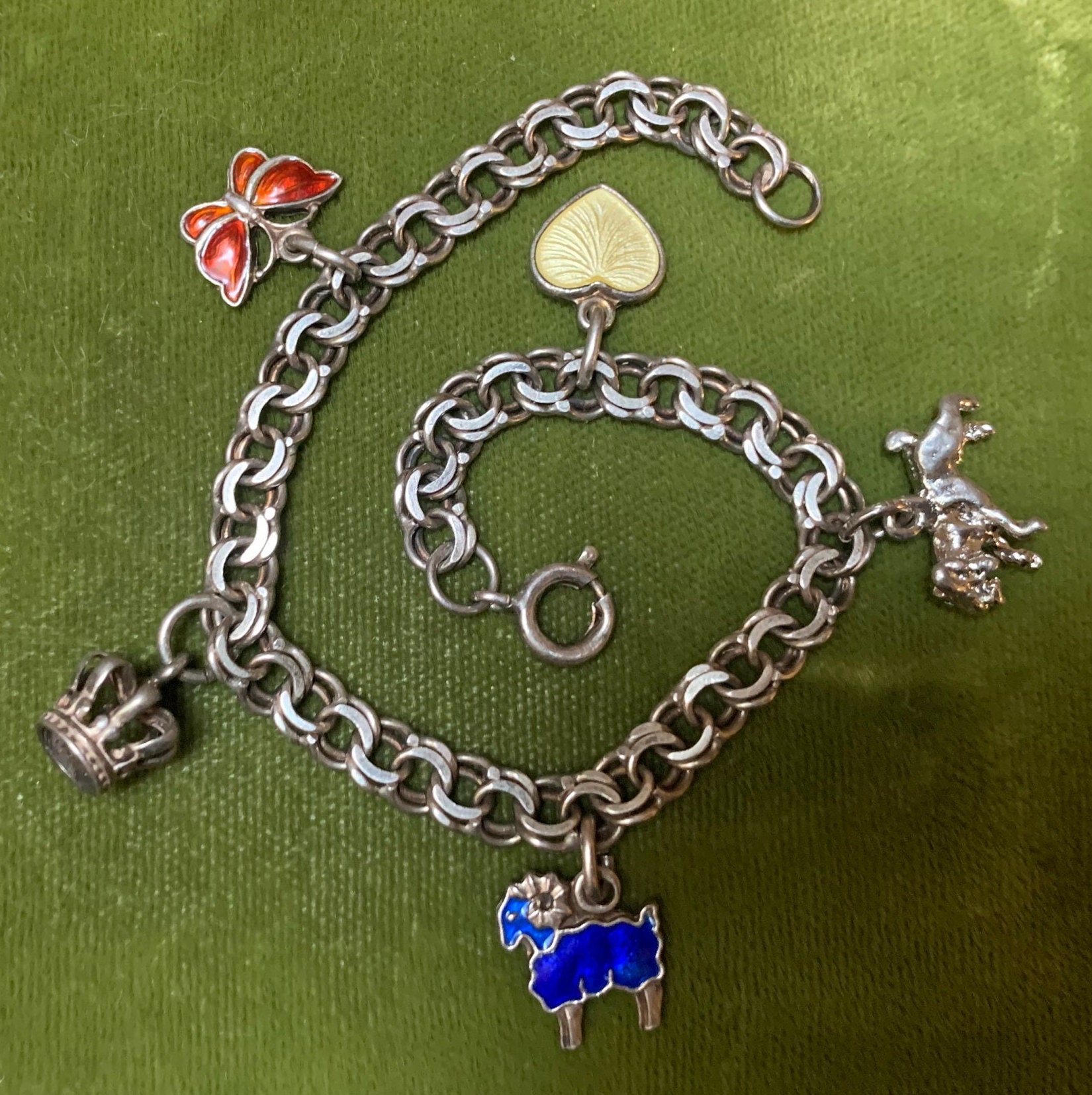 Vintage Volmer Bahner Denmark Sterling Silver and Enamel Charm | Etsy