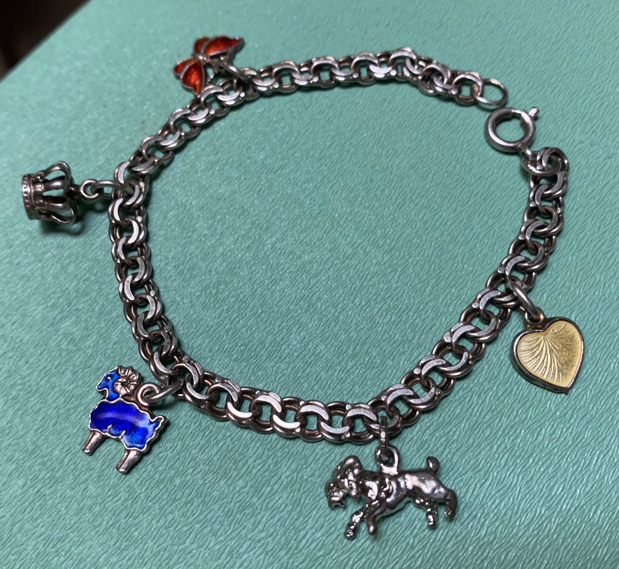 Vintage Volmer Bahner Denmark Sterling Silver and Enamel Charm | Etsy