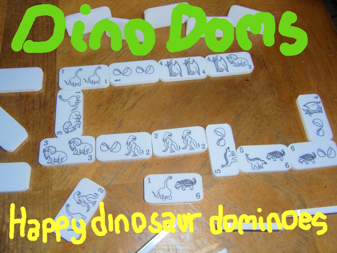 Dino Doms Pouch, Unique Childrens Fun Dinosaur Dominoes in a Safe ...