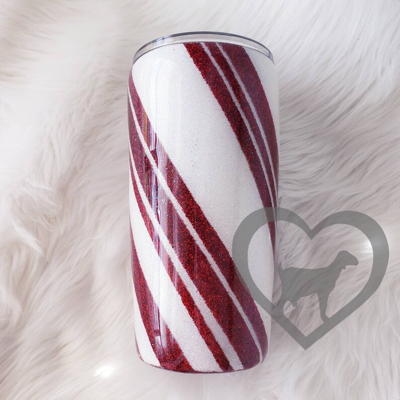 Christmas Tumbler Candy Cane Glitter Dipped Tumbler Sweet Etsy