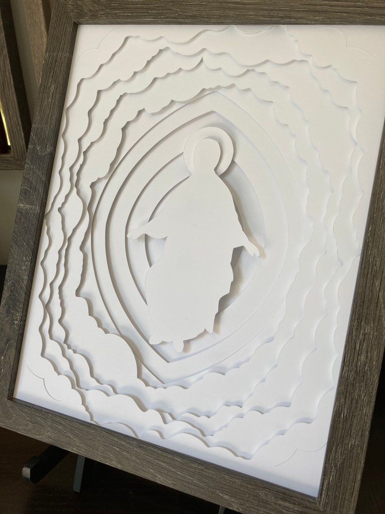 SHADOWBOX PAPERCUT PATTERN: Jesus in the Clouds Holy Ascension Orthodox ...