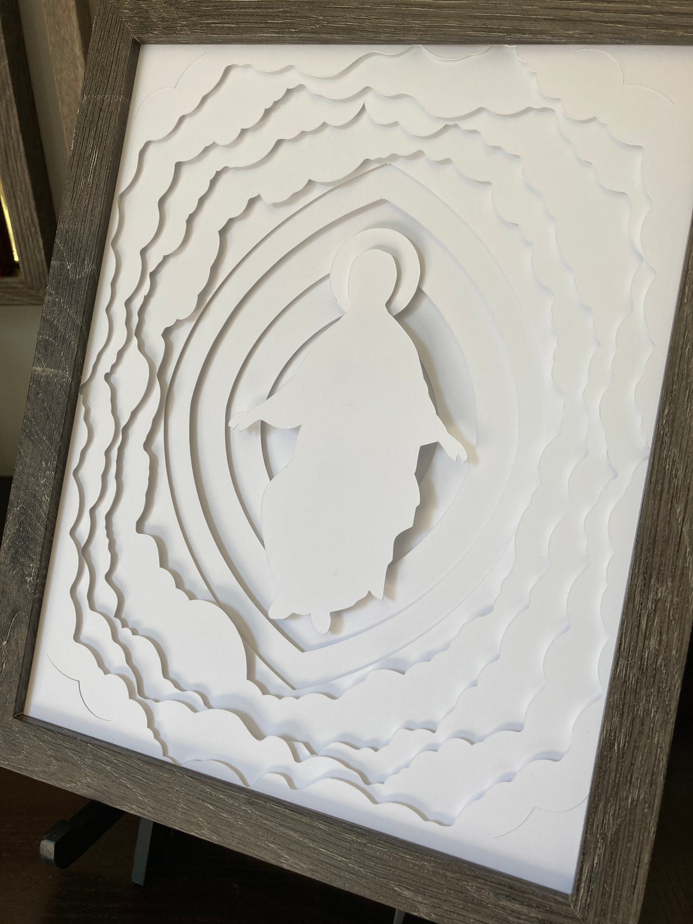 SHADOWBOX PAPERCUT PATTERN: Jesus in the Clouds Holy Ascension Orthodox ...