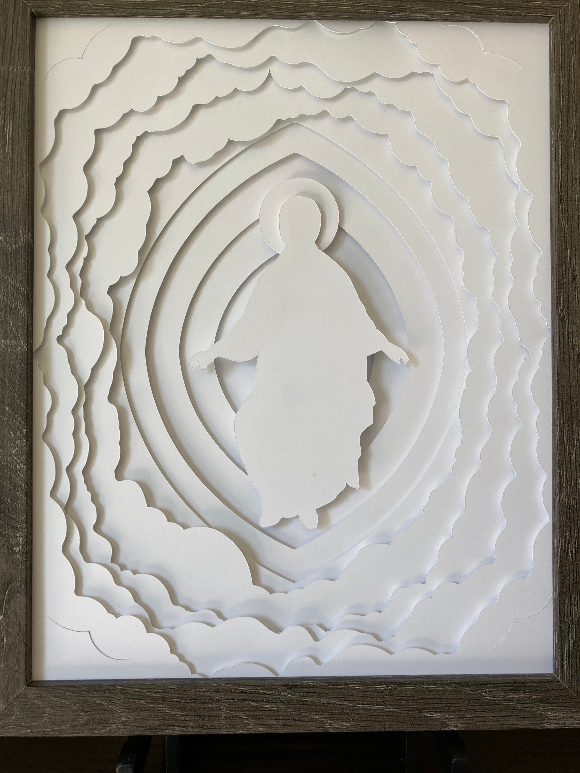 SHADOWBOX PAPERCUT PATTERN: Jesus in the Clouds Holy Ascension Orthodox ...