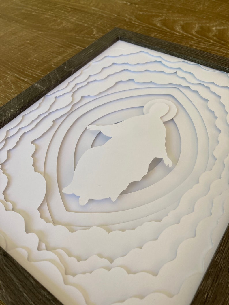 SHADOWBOX PAPERCUT PATTERN: Jesus in the Clouds Holy Ascension Orthodox ...