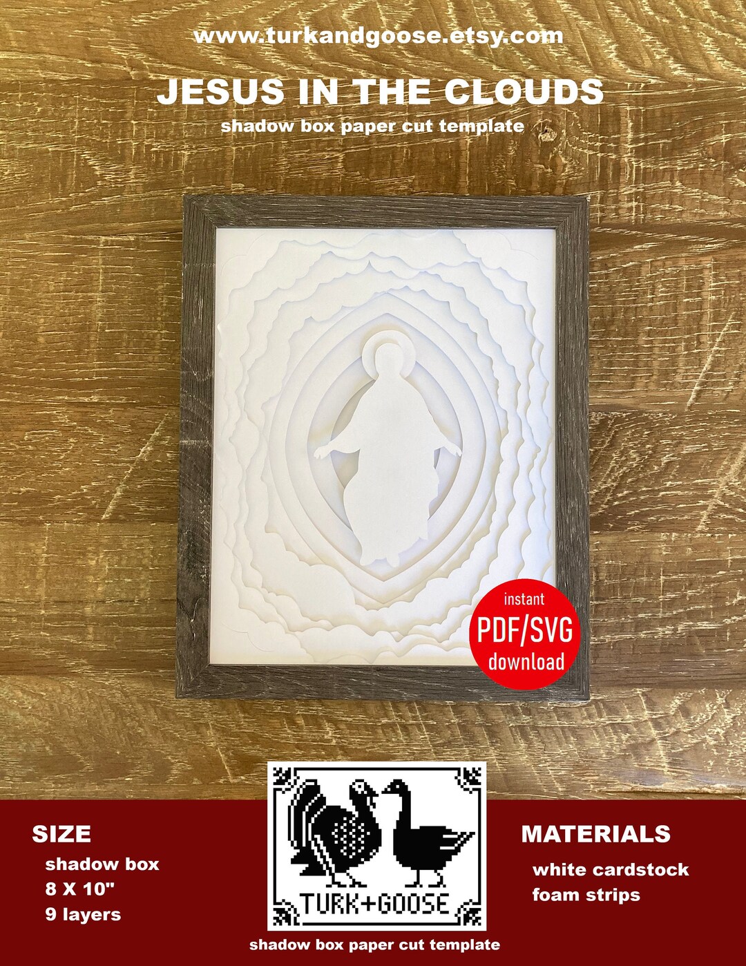 SHADOWBOX PAPERCUT PATTERN: Jesus in the Clouds Holy Ascension Orthodox ...