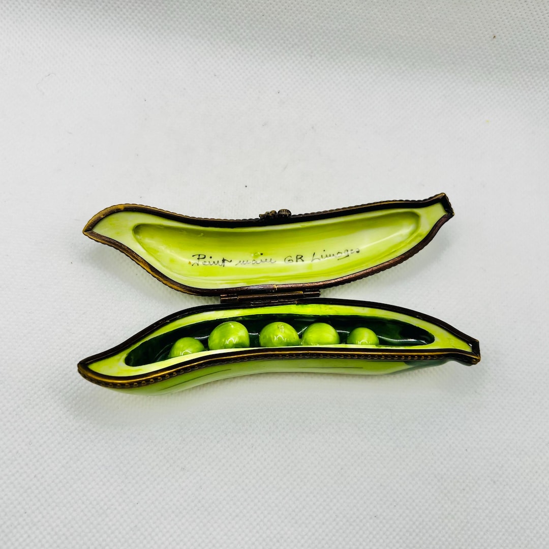 Beautiful Green Peapod ~ GERARD RIBIERRE (GR) ~ Limoges Trinket Box ...