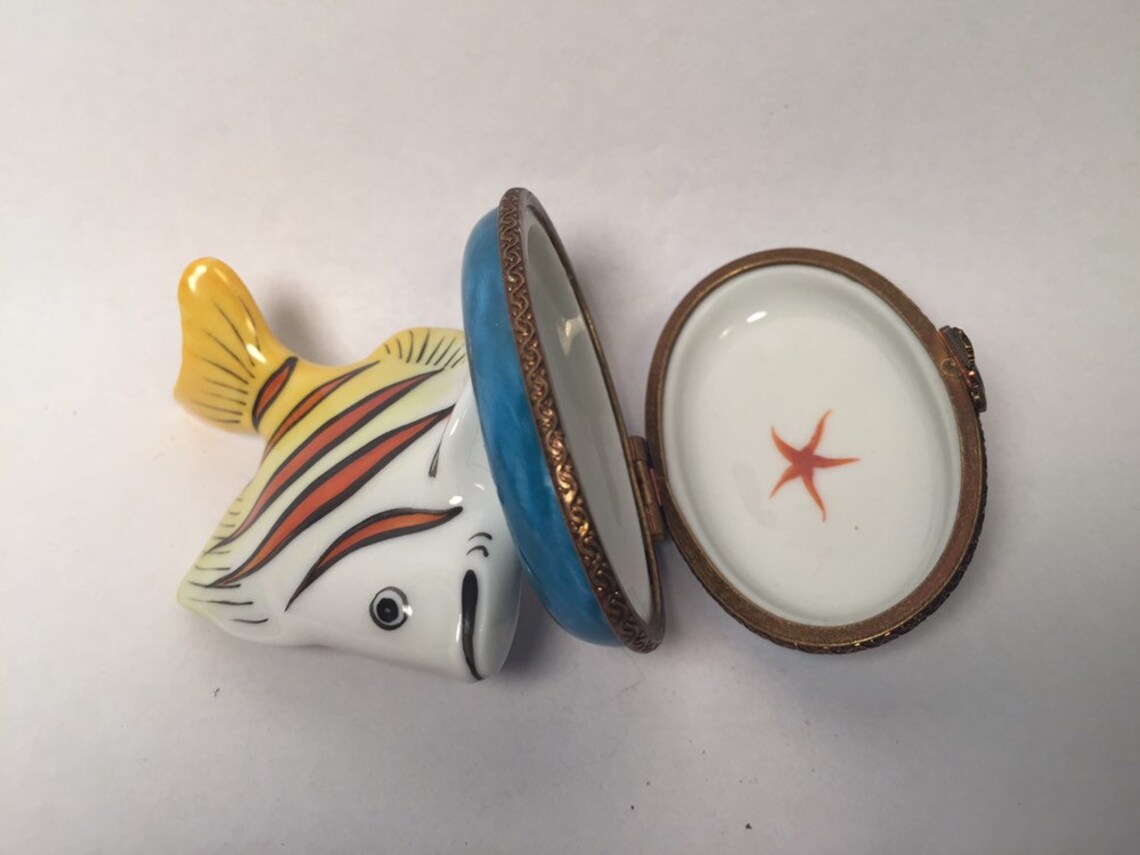 Tropical Fish Limoges Trinket Box PARRY VIELLE Peint - Etsy