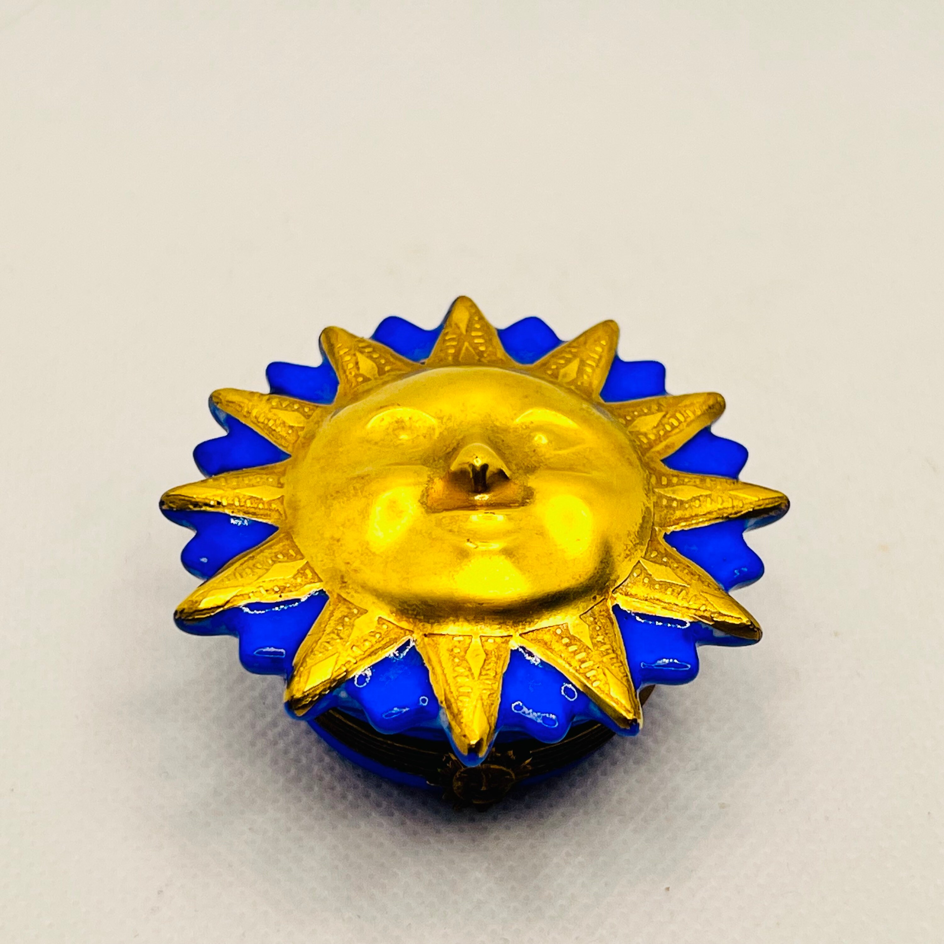 SUN W/ Real Gold in Paint! ~ Limoges Trinket Box ~ Peint Main (hand ...