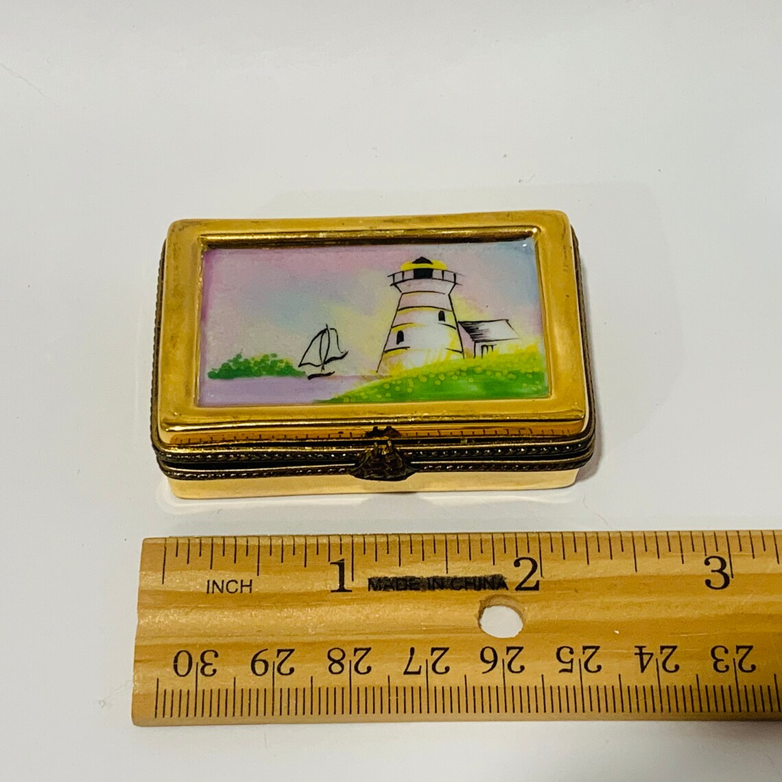 Lighthouse PUZZLE BOX Limoges Trinket Box Peint Main - Etsy
