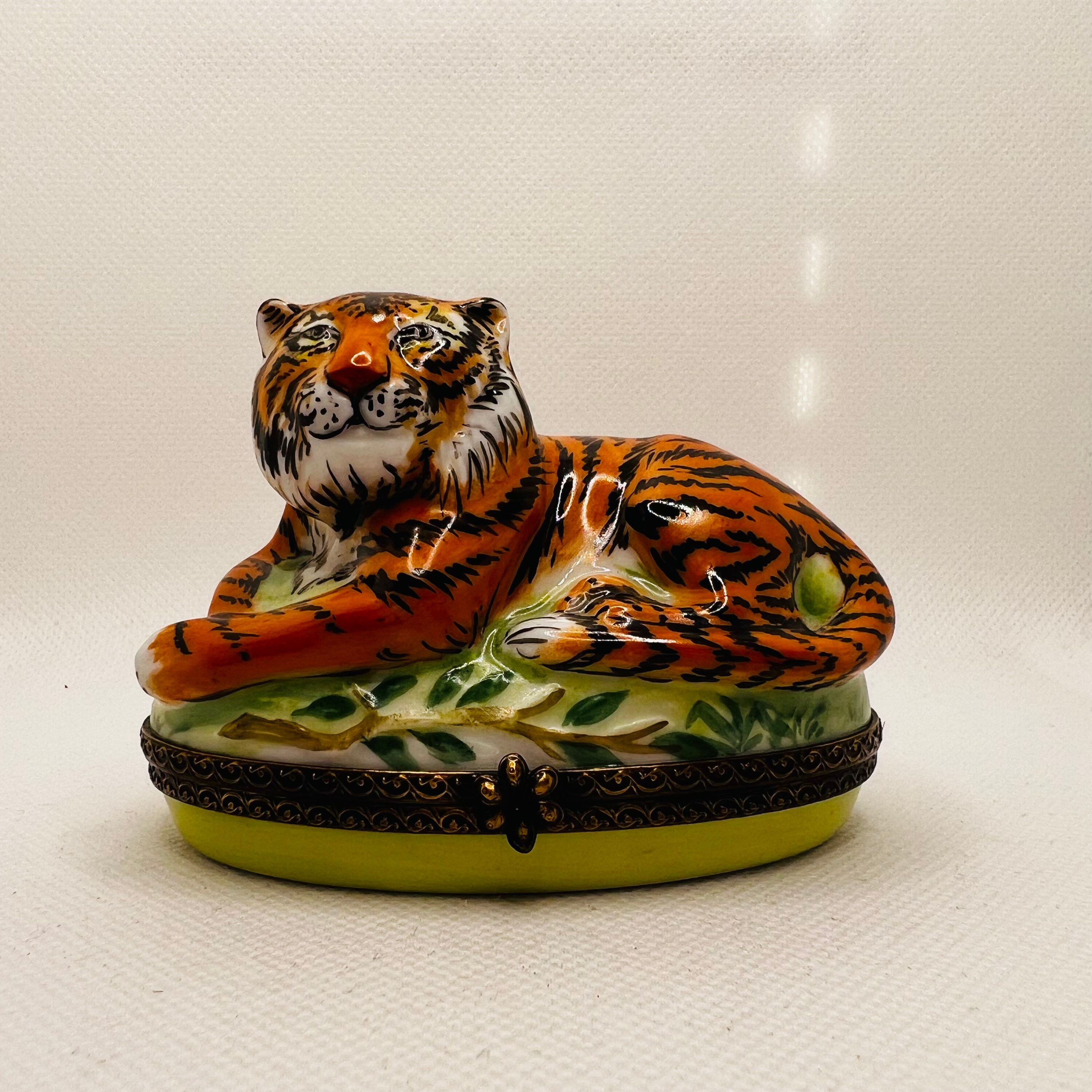 Most Stunning BENGAL TIGER ~ Limoges Trinket Box ~ Peint Main (hand ...