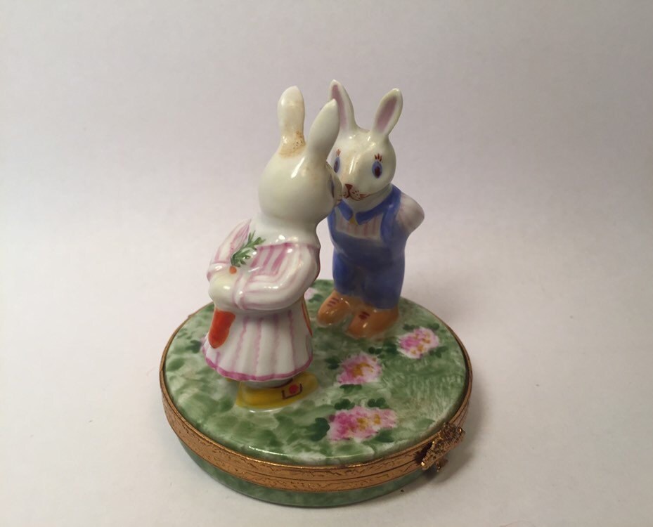 Adorable Courting KISSING BUNNIES Rabbits ARTORIA Limoges - Etsy