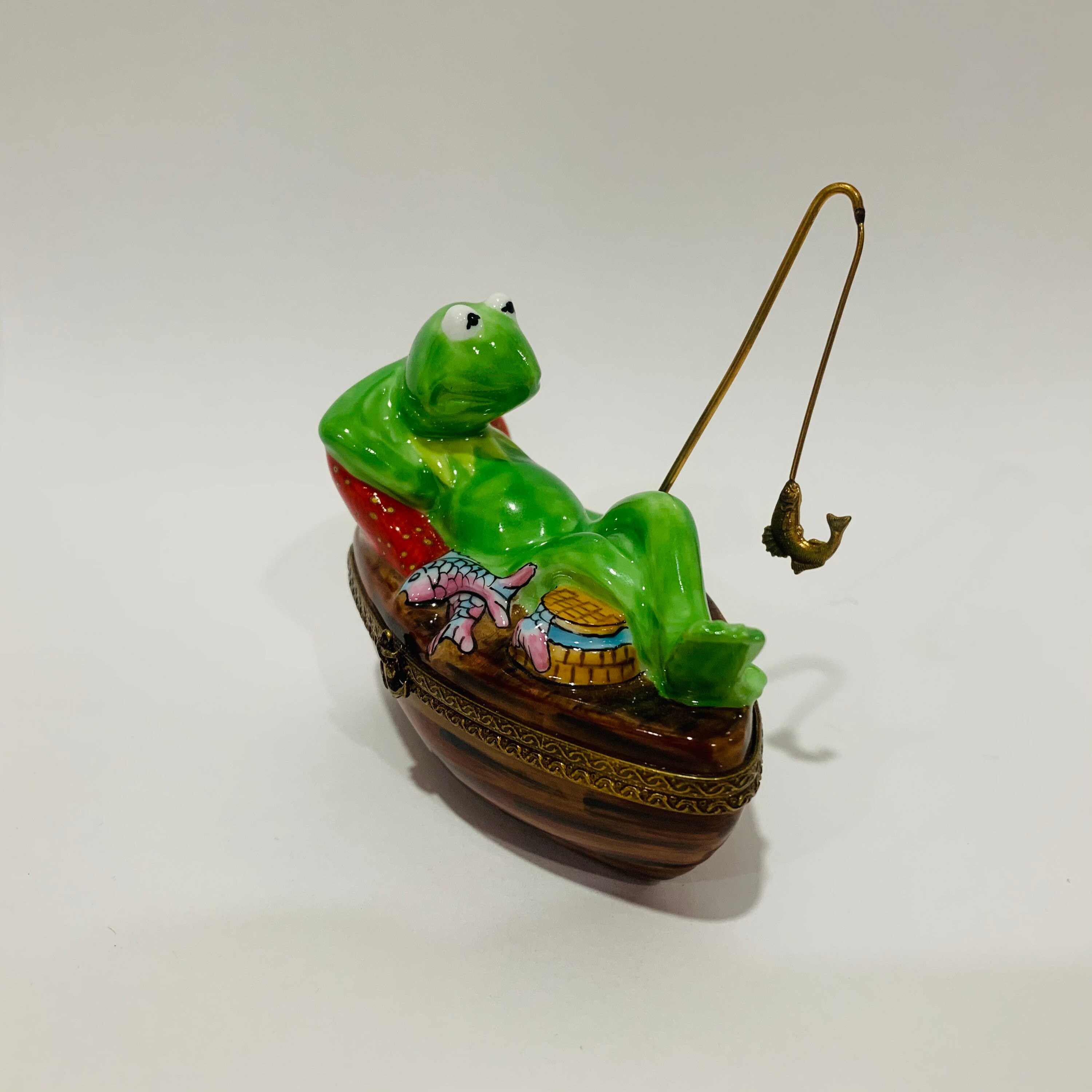 KERMIT the FROG W/ Fishing Rod Bernardaud Limoges Trinket - Etsy