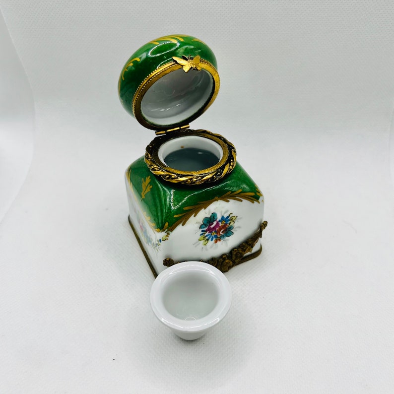 Antique Limoges INKWELL Limoges Box Peint Main hand-painted in Limoges ...