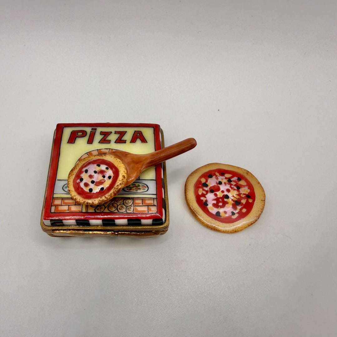 Pizza W/ Pizza Box ~ ROCHARD ~ Limoges Box ~ Peint Main (hand-painted ...