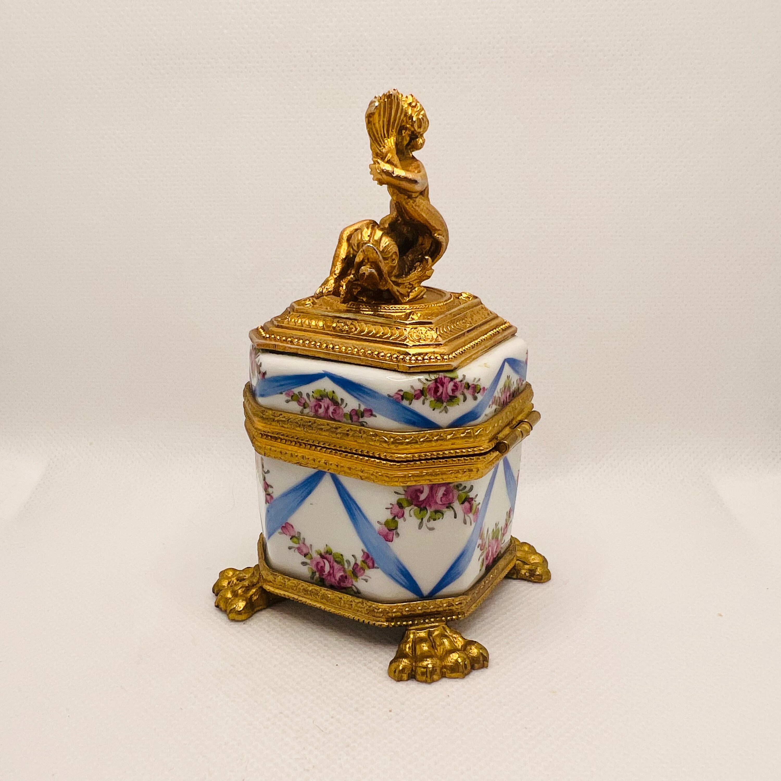 Stunning ANTIQUE Limoges INKWELL With Cherub on Dolphin | Etsy