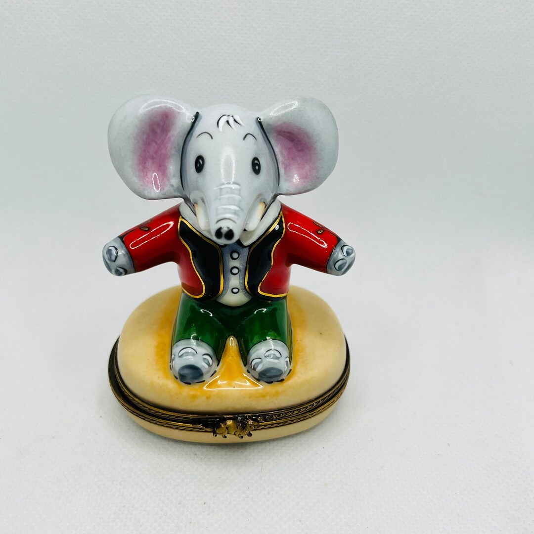 BABAR the ELEPHANT ~ Artisanal Limoges ~ Limoges Trinket Box ~ Peint ...
