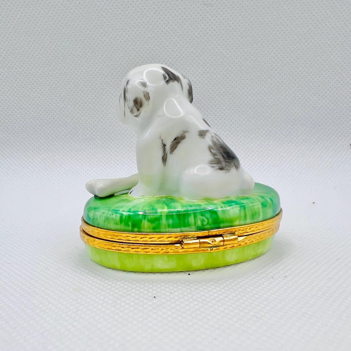 Adorable English Bulldog W/ Bone ~ Limoges Trinket Box ~ Pierre Arquie ...
