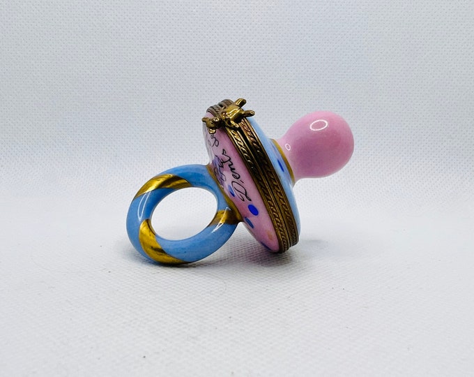 Baby Binki Pacifier Limoges Trinket Box Peint Main hand-painted in ...