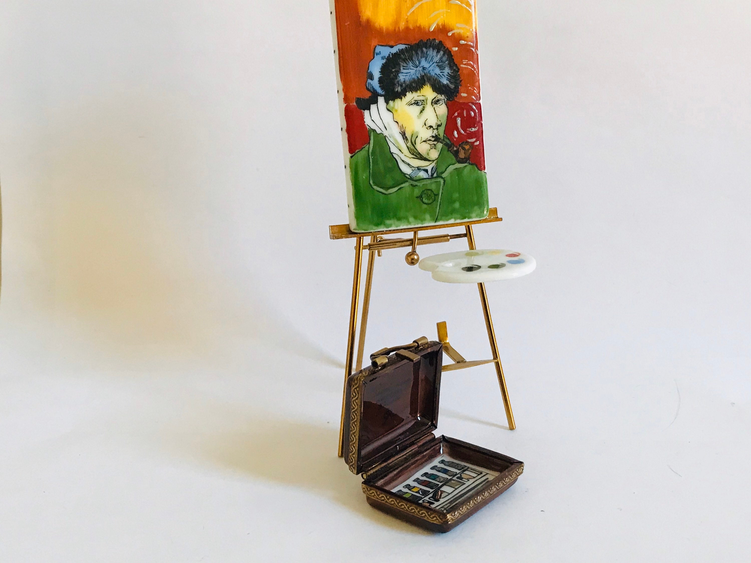 RARE Van Gogh Self-portrait on Easel ~ Limoges Trinket Box ~ Gérard ...
