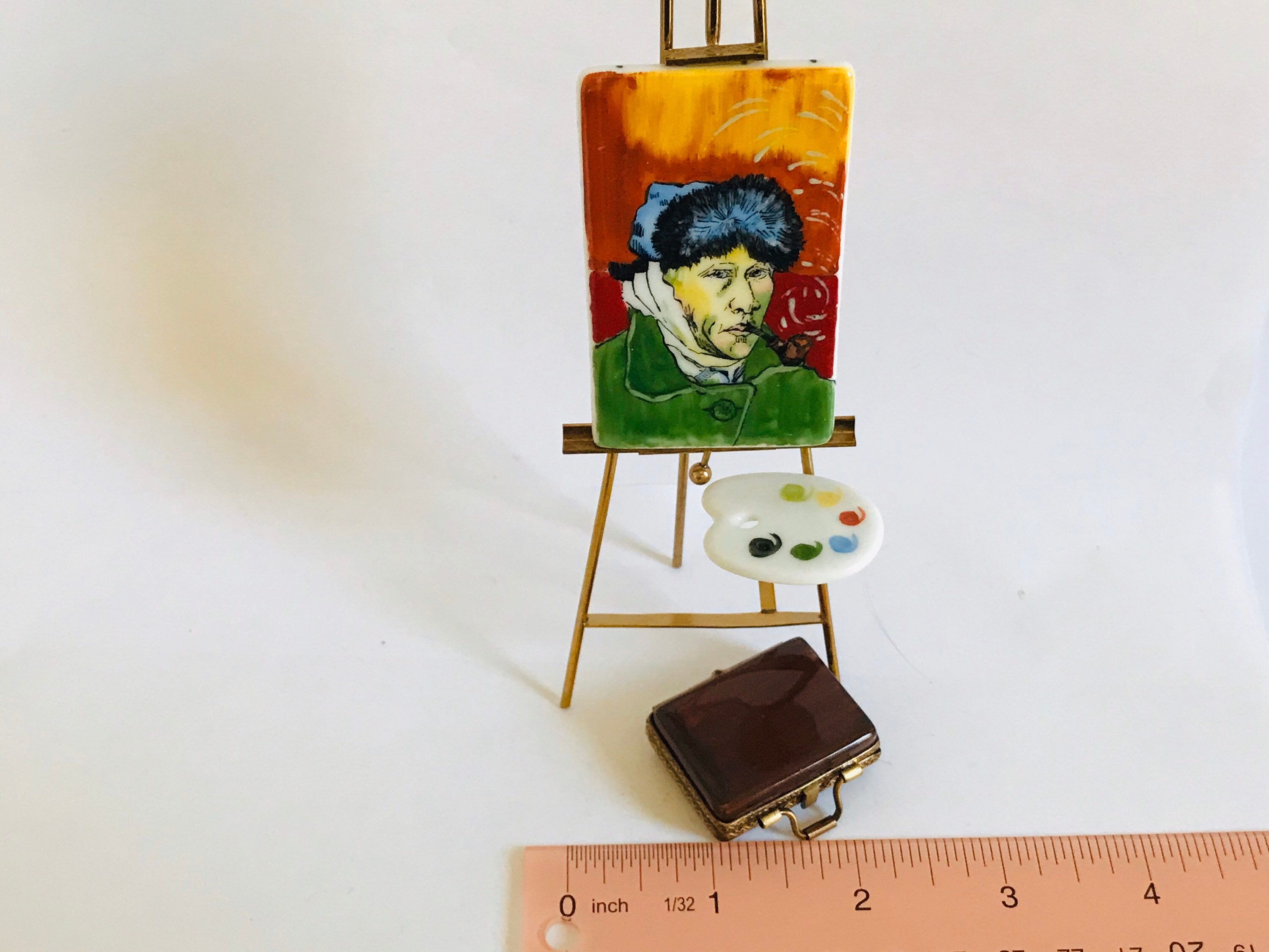 RARE Van Gogh Self-portrait on Easel ~ Limoges Trinket Box ~ Gérard ...