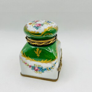 Antique Limoges INKWELL ~ Limoges Box ~ Peint Main (hand-painted) in ...