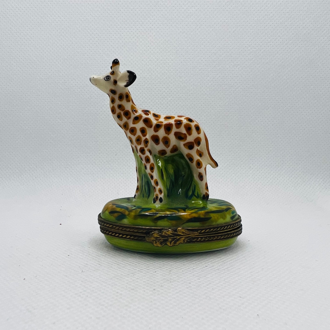 GIRAFFE ~ Chamart ~ Limoges Trinket Box ~ Peint Main (hand-painted) in ...