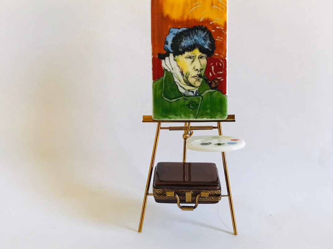 RARE Van Gogh Self-portrait on Easel ~ Limoges Trinket Box ~ Gérard ...