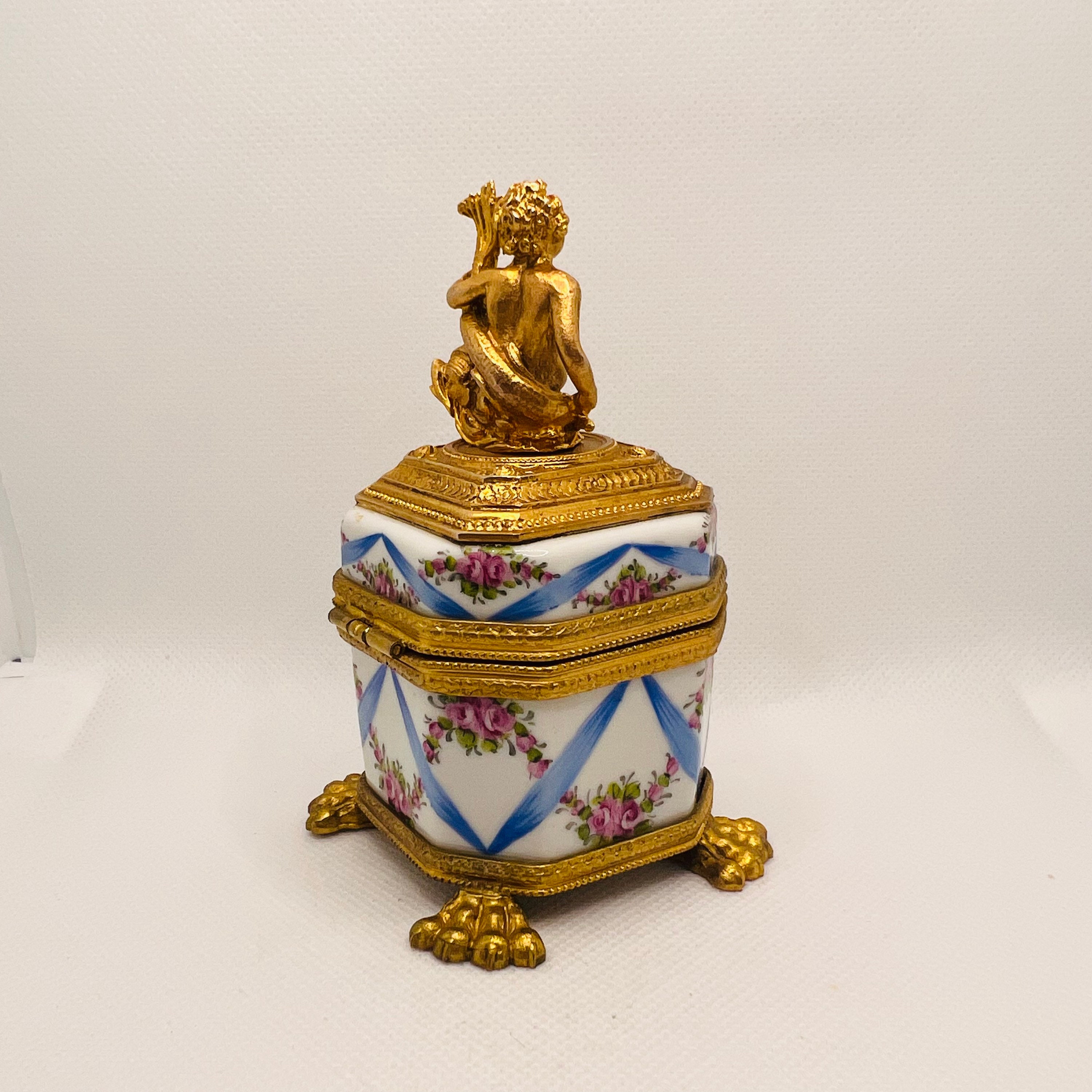 Stunning ANTIQUE Limoges INKWELL With Cherub on Dolphin - Etsy