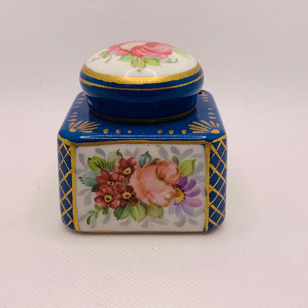 Stunning, Rare Antique INKWELL ~ Limoges Box ~ Peint Main ~ Limoges ...