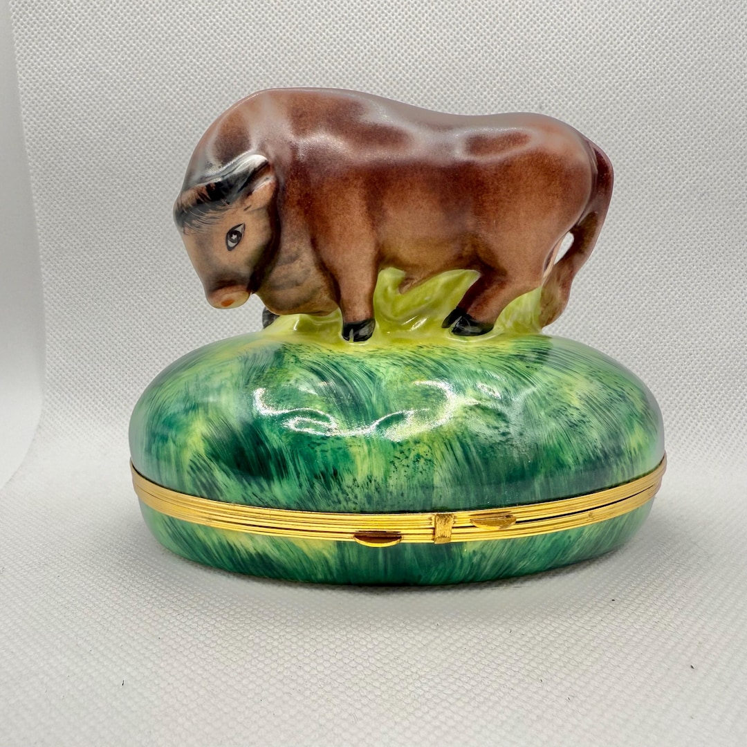 Very Rare BISON (larger Sized Box) ~ Chamart ~ Limoges Trinket Box ...