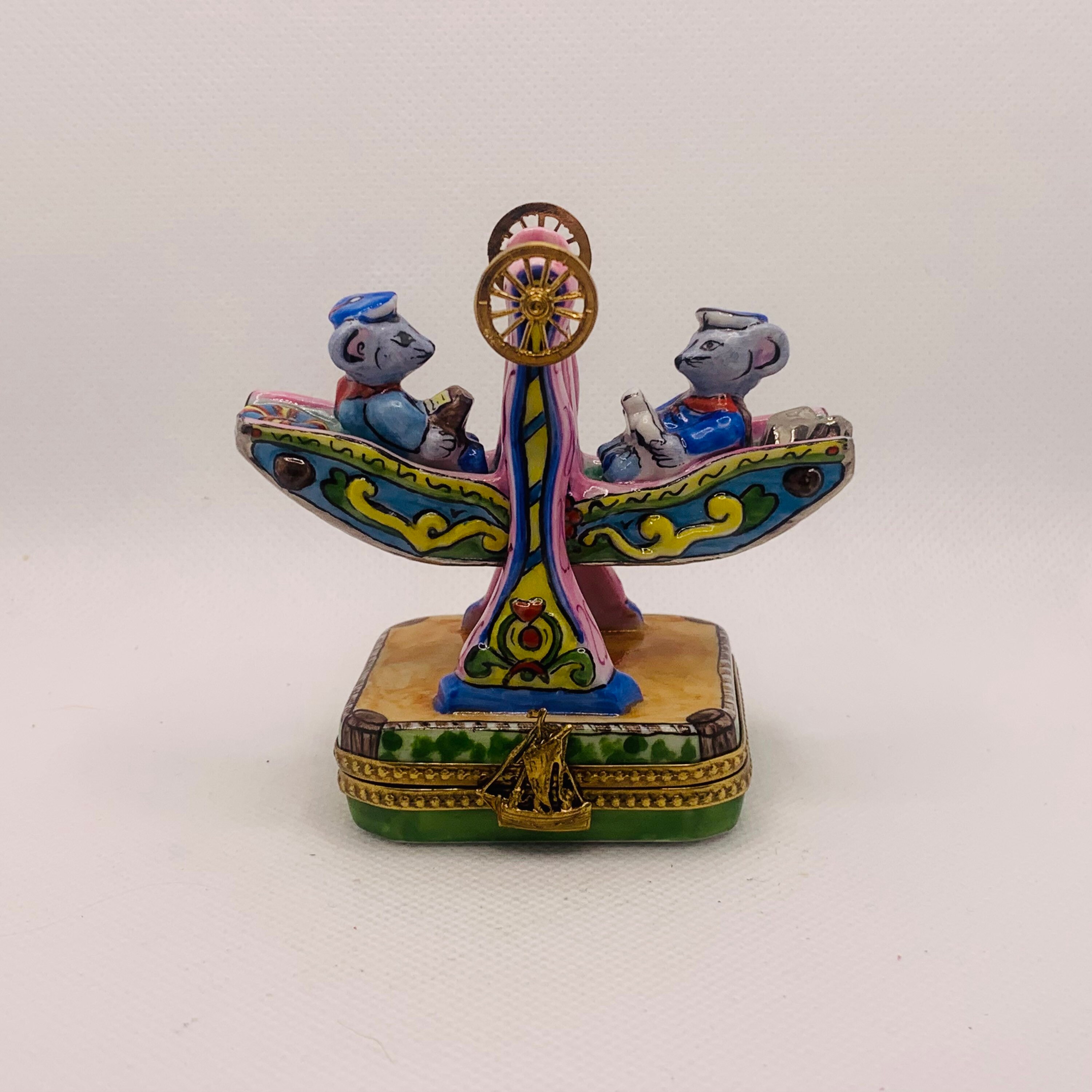 Whimsical MICE in Swinging Boat Carnival Ride Limoges | Etsy