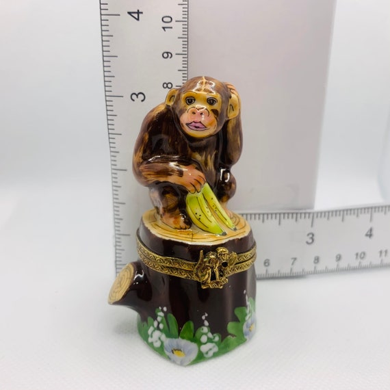Vintage Limoges france peint main artist signed monkey trinket box ...