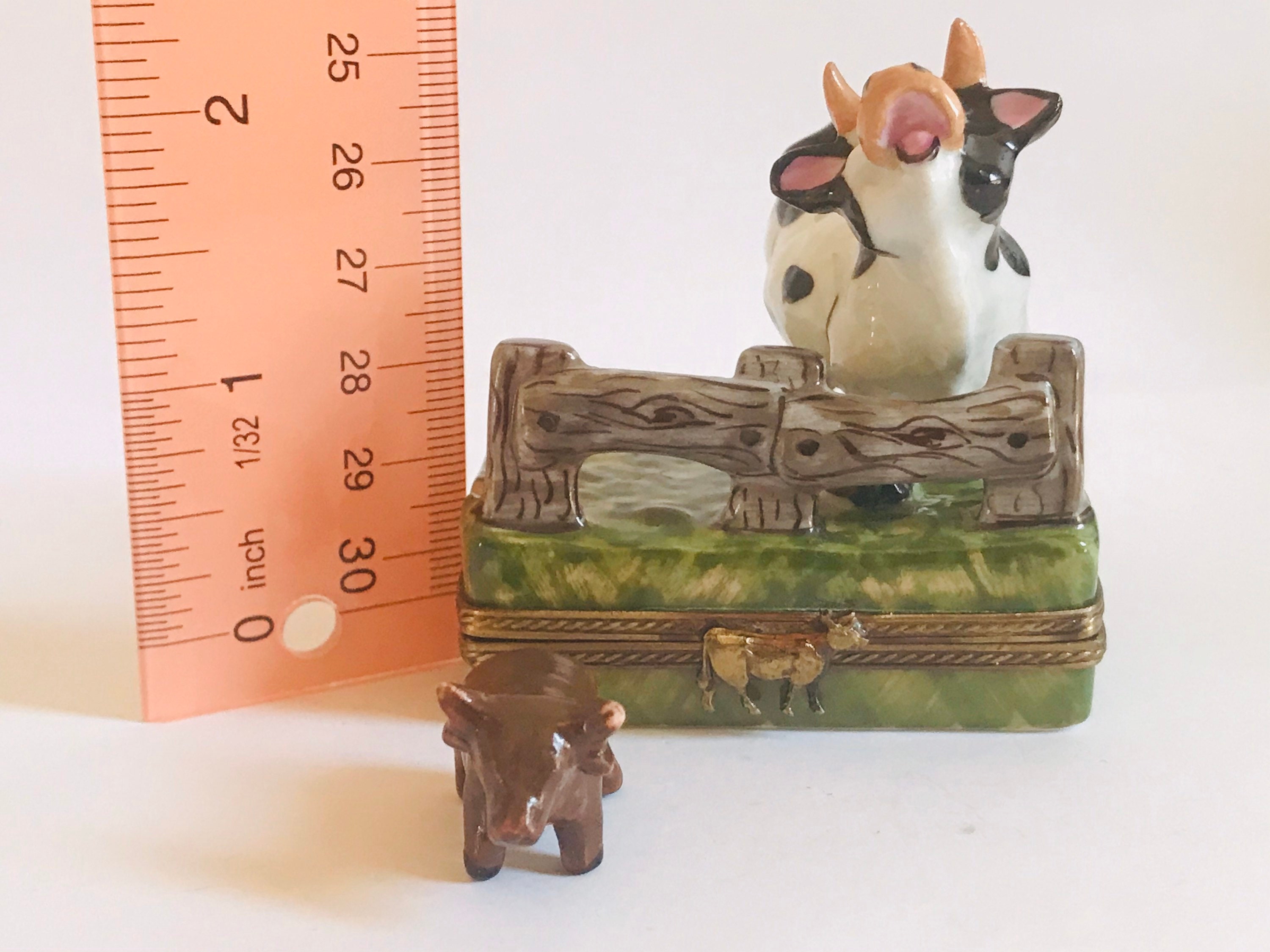 Rare HOLSTEIN DAIRY COW Limoges Trinket Box Peint Main | Etsy