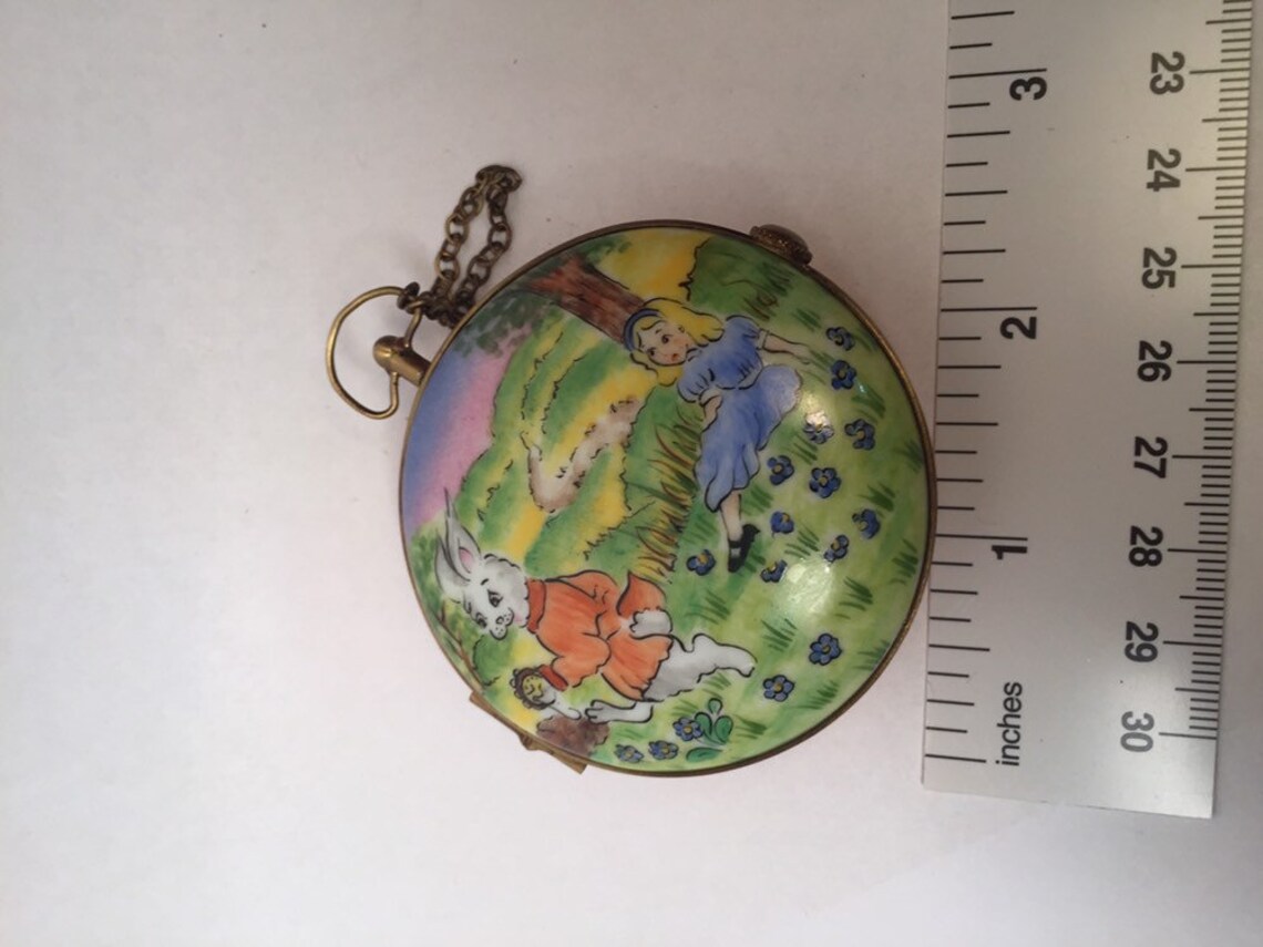 White Rabbit's Watch Alice in Wonderland Limoges Box - Etsy