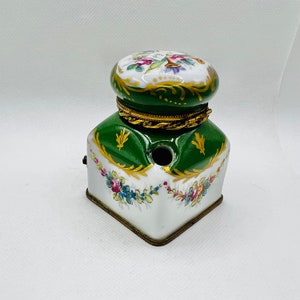 Antique Limoges INKWELL ~ Limoges Box ~ Peint Main (hand-painted) in ...